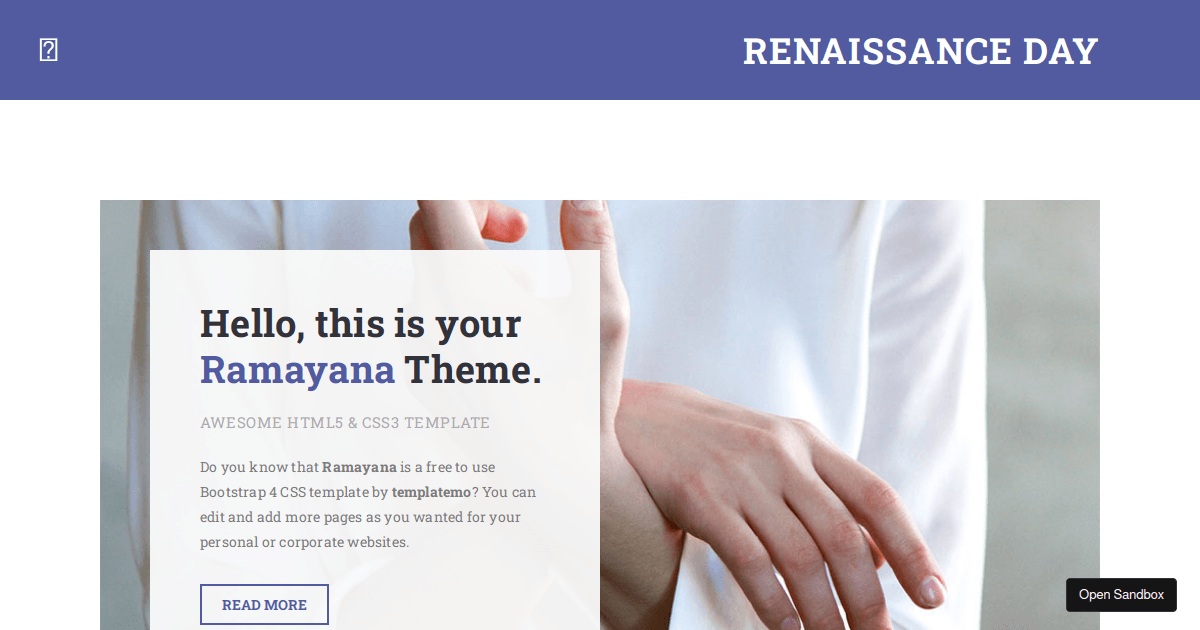 Ramayana Template From GitHub - Codesandbox