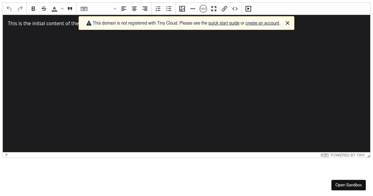 tinymce sample - Codesandbox