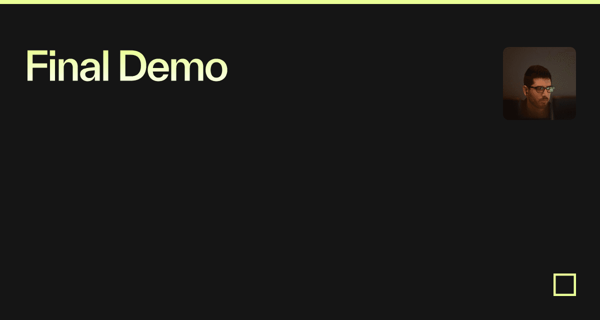 Final Demo - Codesandbox