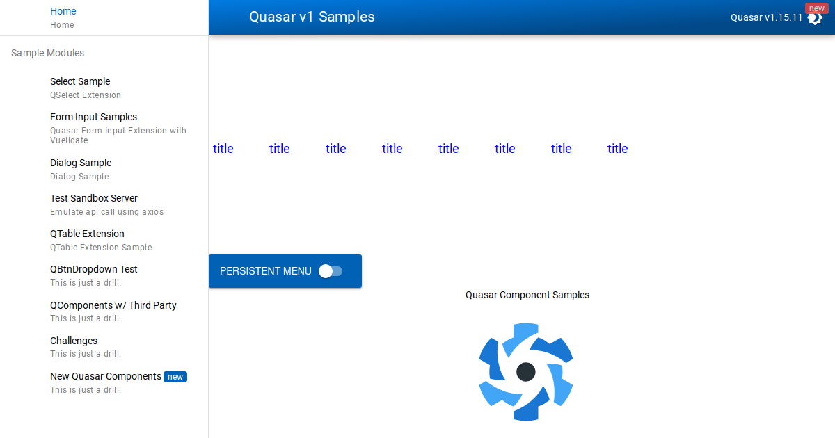 Quasar v1 - Samples - Codesandbox