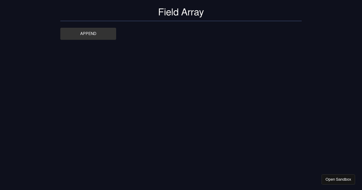 React Hook Form - useFieldArray (forked) - Codesandbox