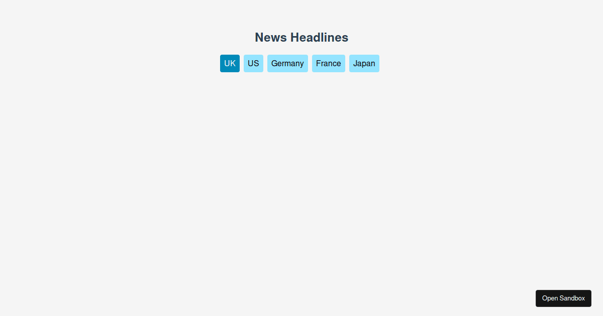 Vue.js: News Headlines - Codesandbox
