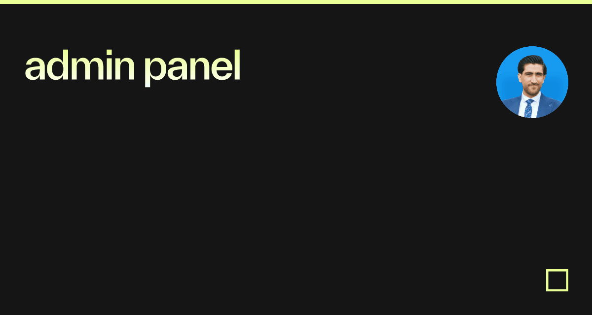 admin panel - Codesandbox