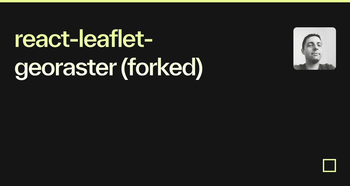 react-leaflet-georaster (forked) - Codesandbox
