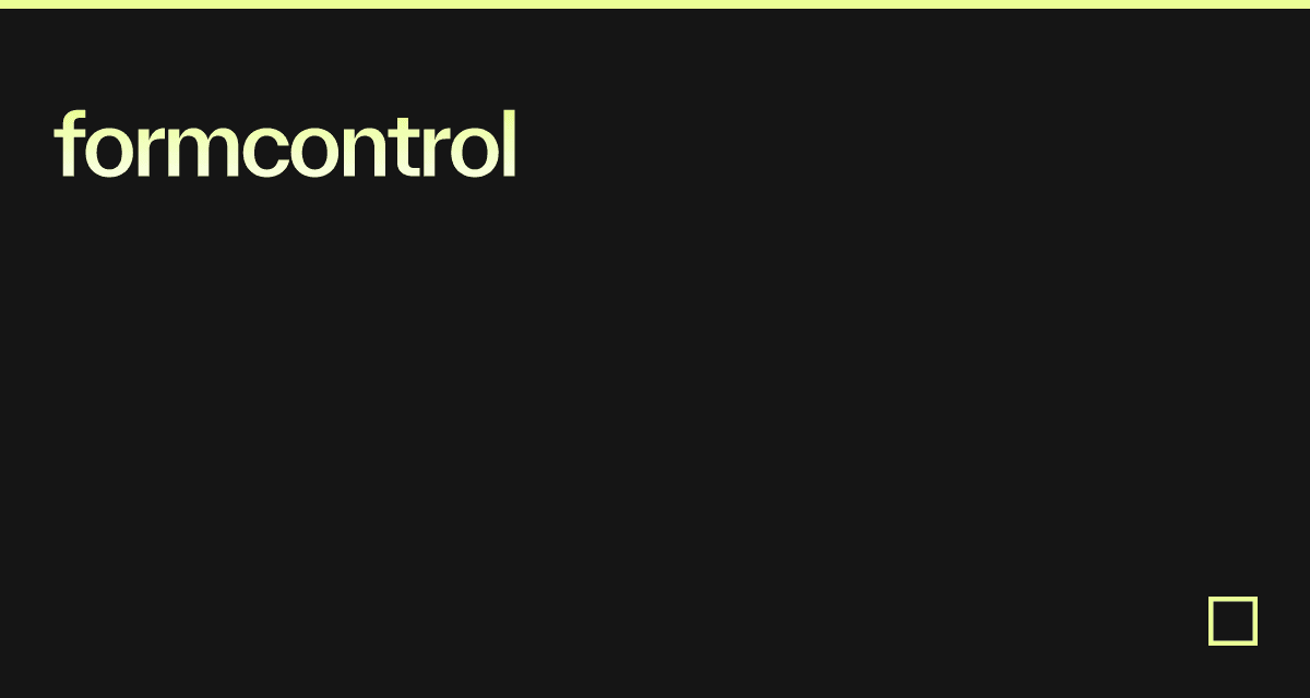 formcontrol - Codesandbox