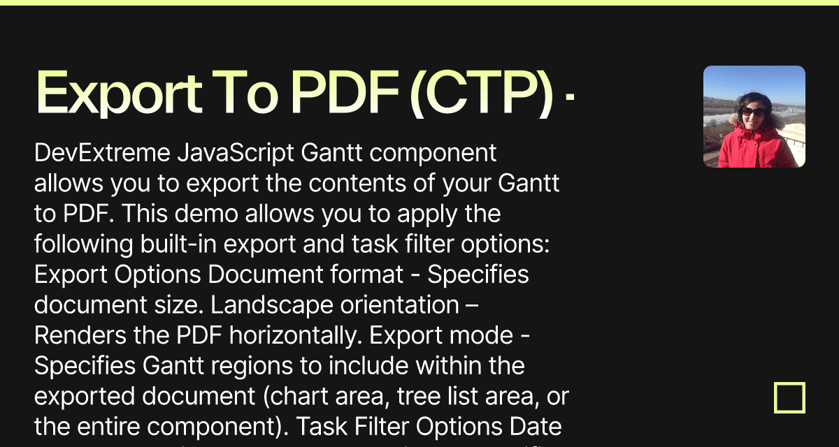 Export To PDF (CTP) - DevExtreme Gantt (forked) - Codesandbox