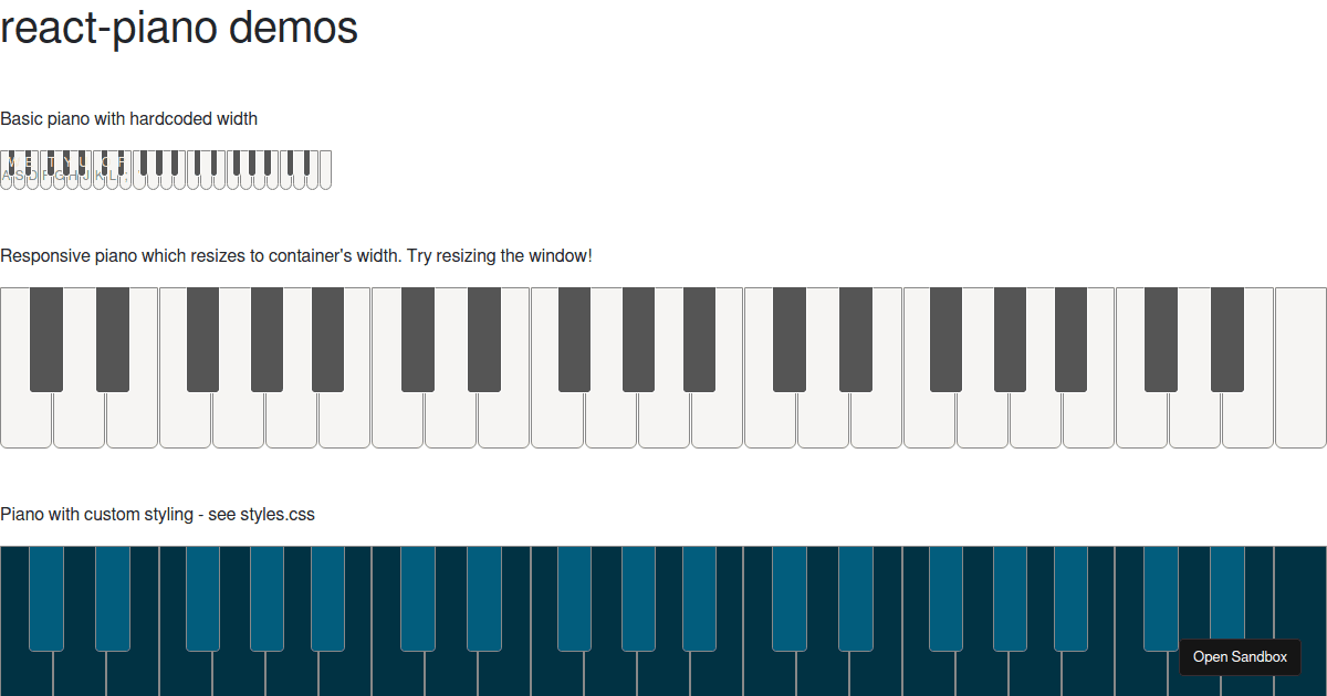 react-piano basic demo (forked) - Codesandbox