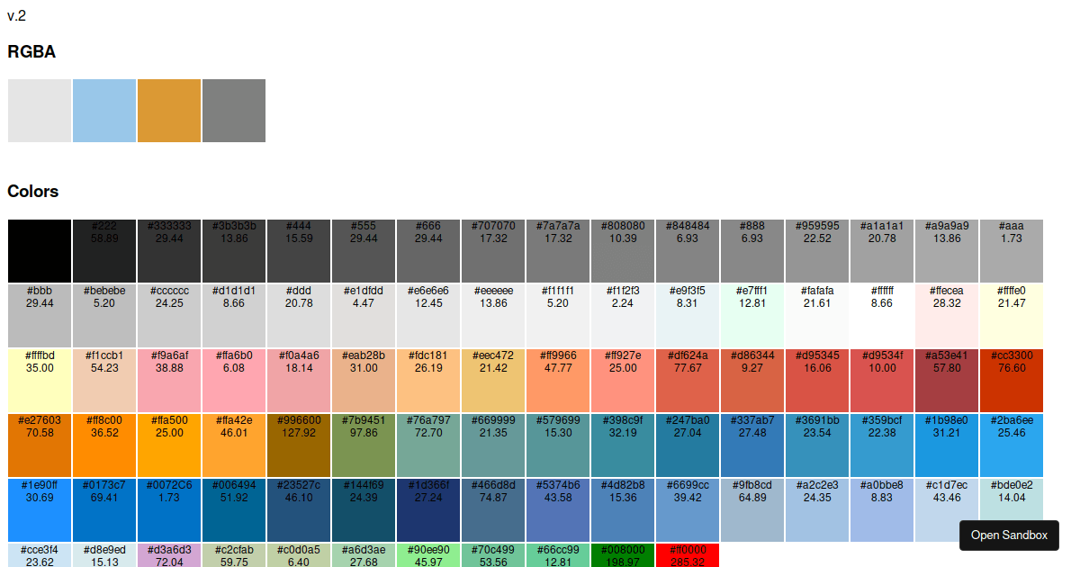 Aqua Colors - Codesandbox