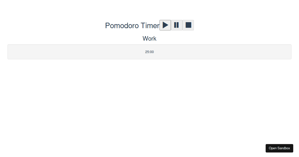 Pomodoro TImer - Codesandbox