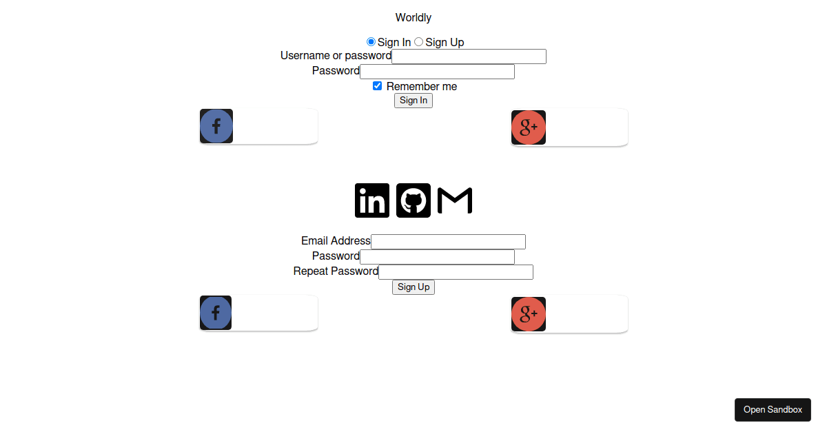Login React - Codesandbox