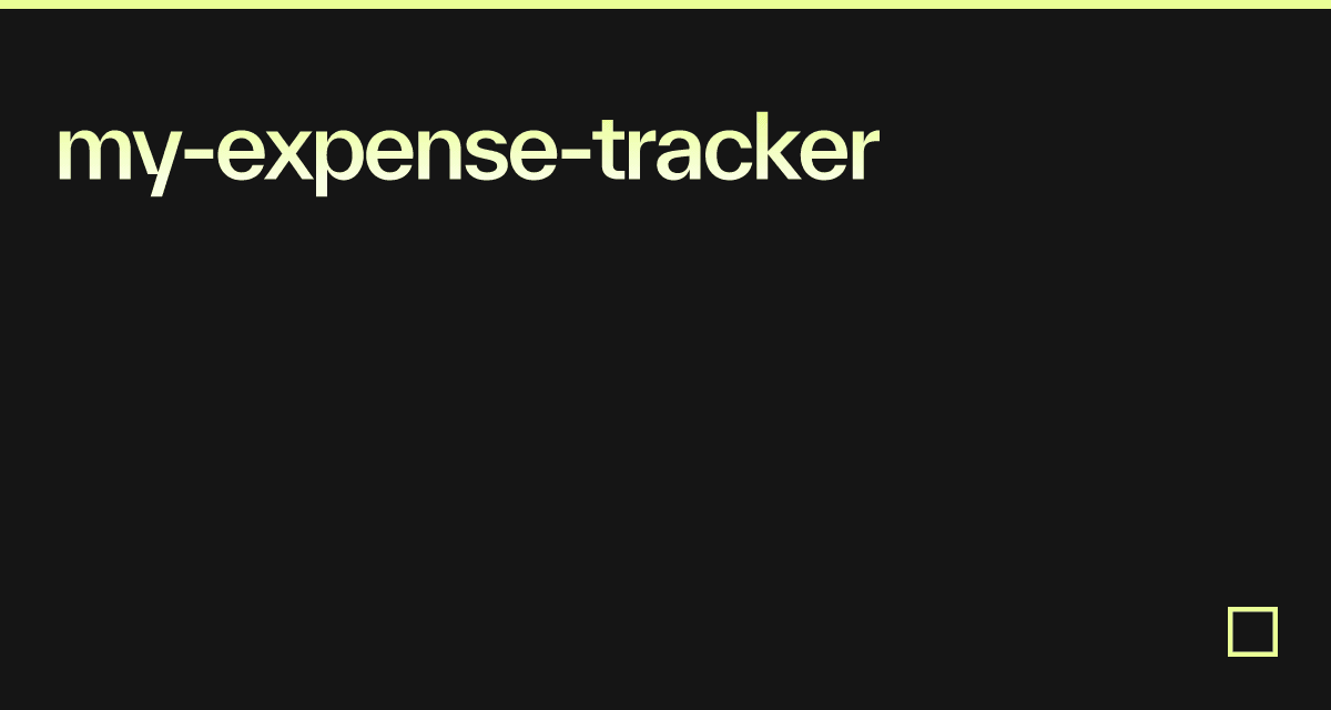 my-expense-tracker - Codesandbox