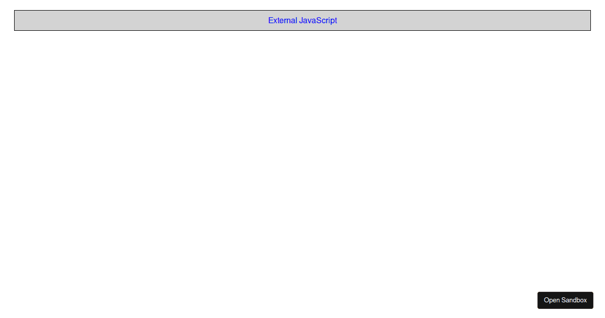 External JavaScript - Codesandbox External JavaScript - Codesandbox
