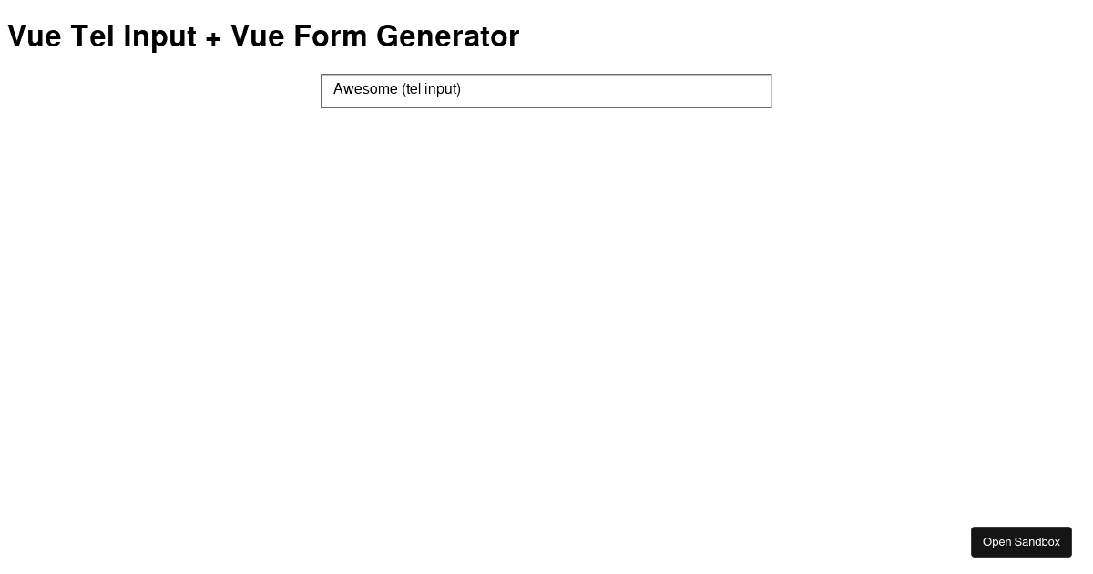 Vue Tel Input With Vue Form Generator Forked Codesandbox
