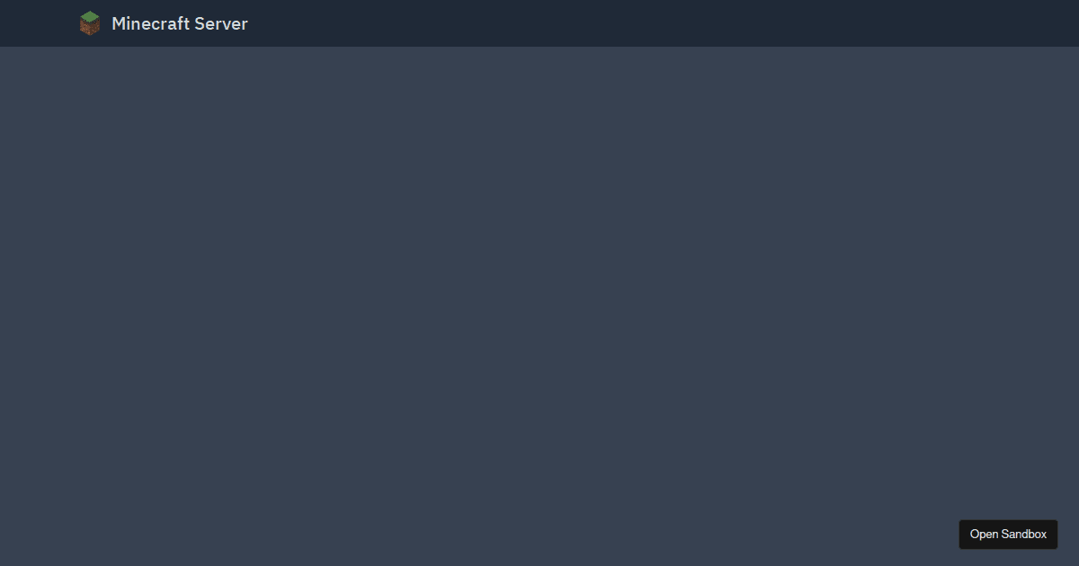 Minecraft Server Web - Codesandbox