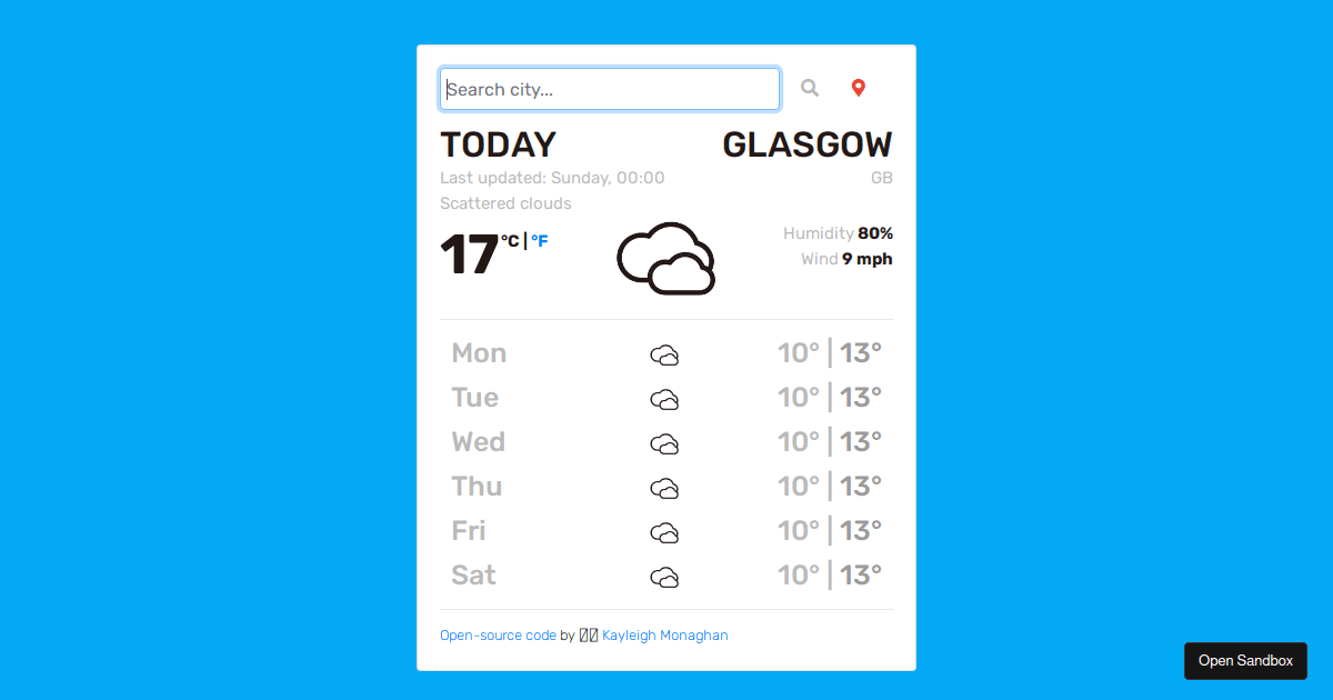 React-Weather-App - Codesandbox