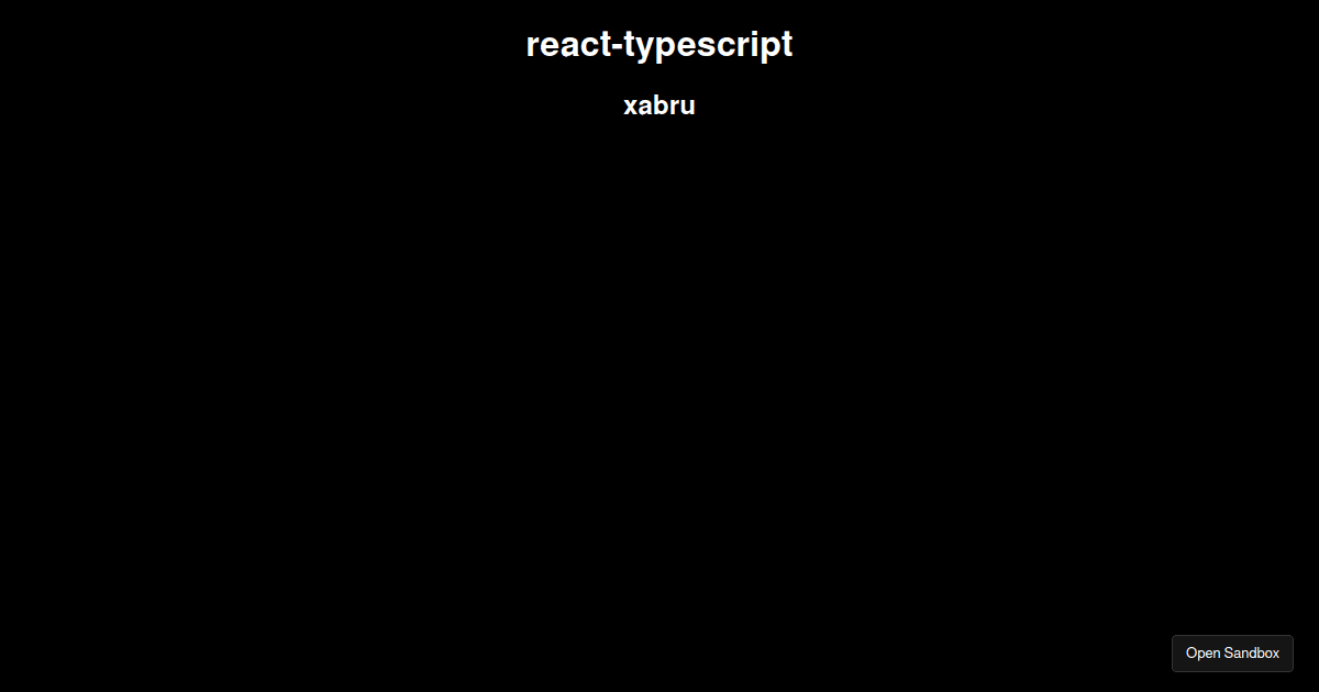 React Typescript Codesandbox