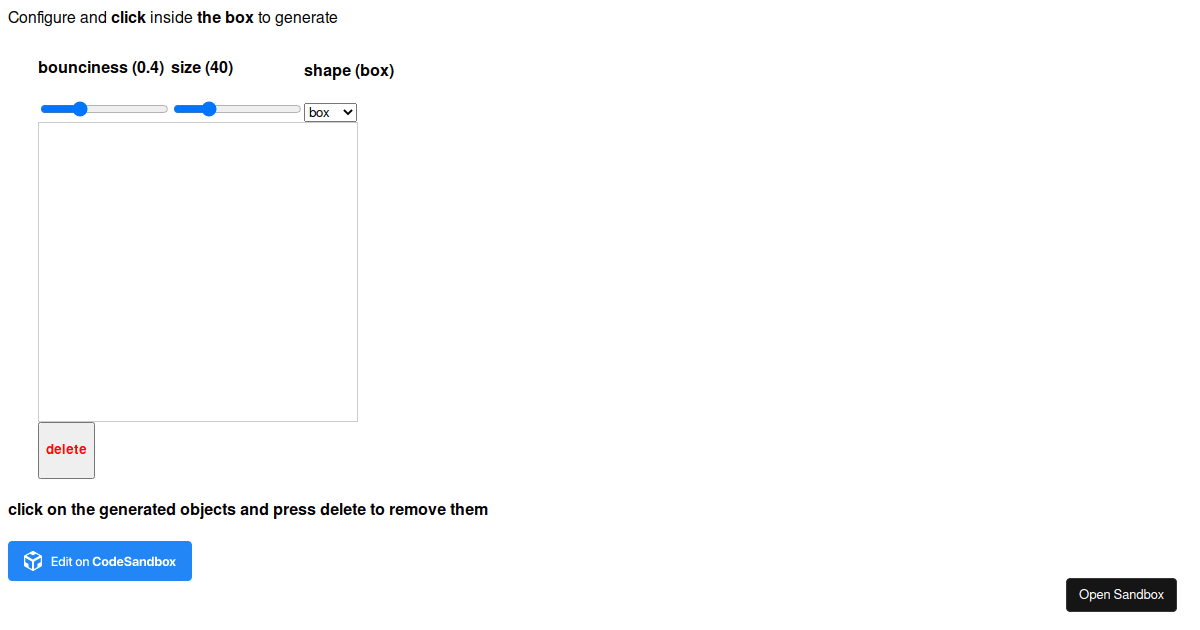 dropping stuffs - Codesandbox