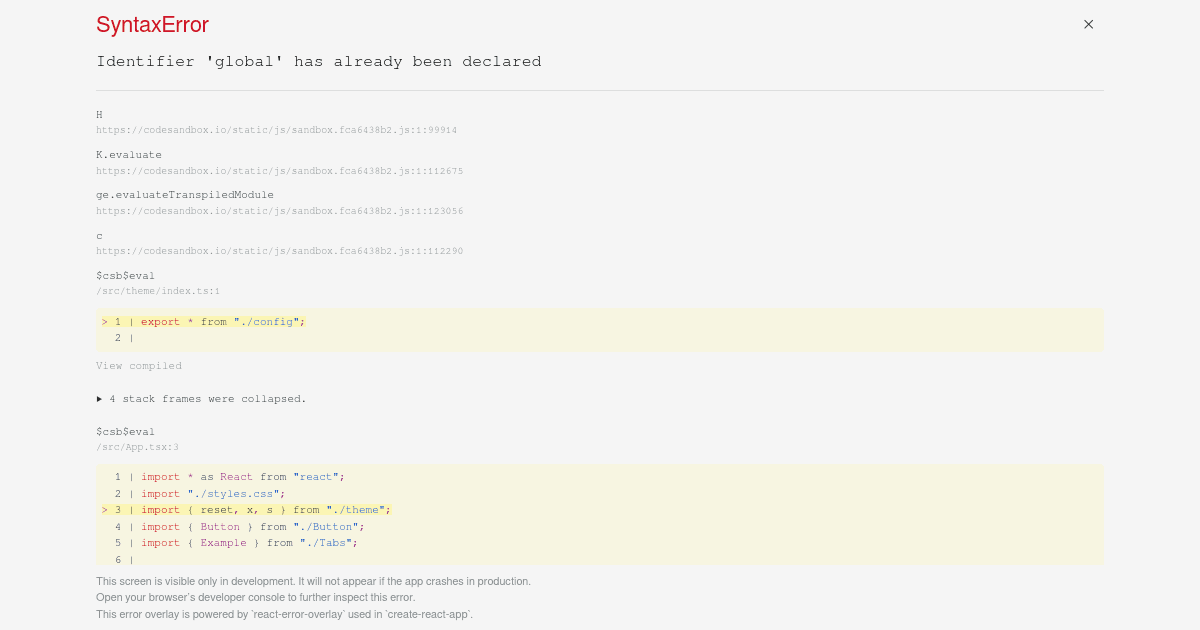 stitches createCSS - Codesandbox