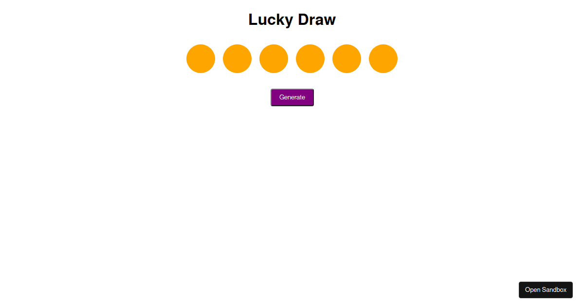 Lucky Draw - Codesandbox