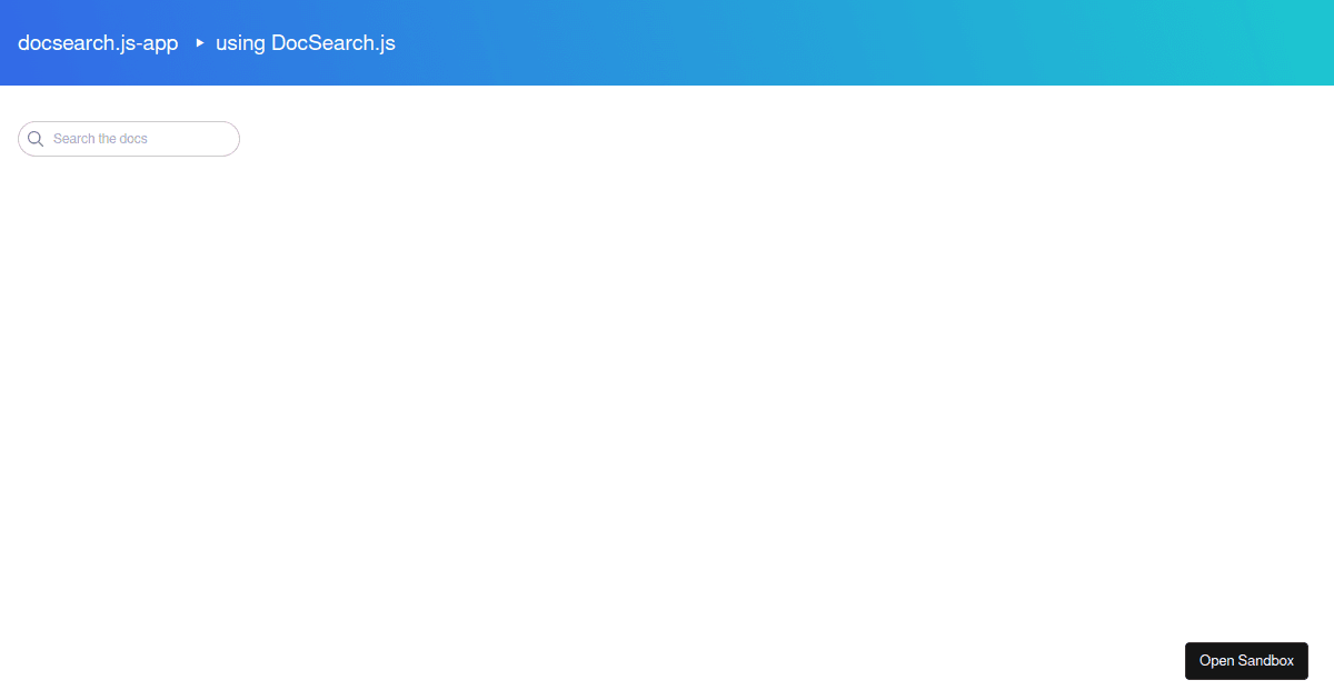 DocSearch.js Playground - Codesandbox