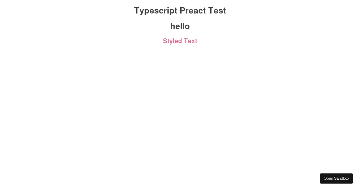 Preact Typescript Test Codesandbox