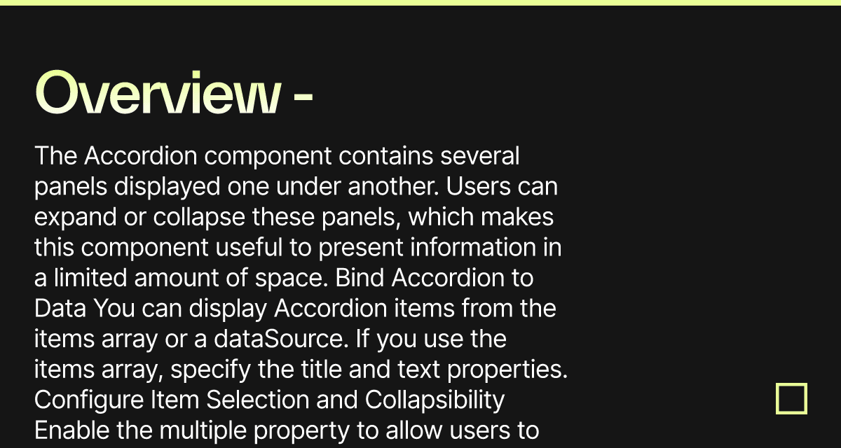 Overview - DevExtreme Accordion - Codesandbox