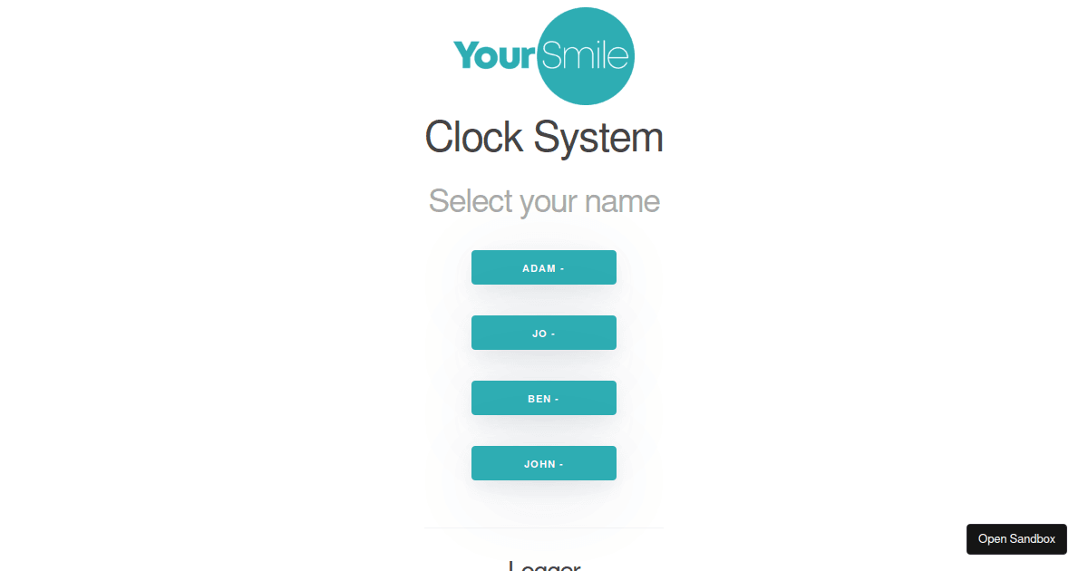 Clock-In System v2 - Codesandbox