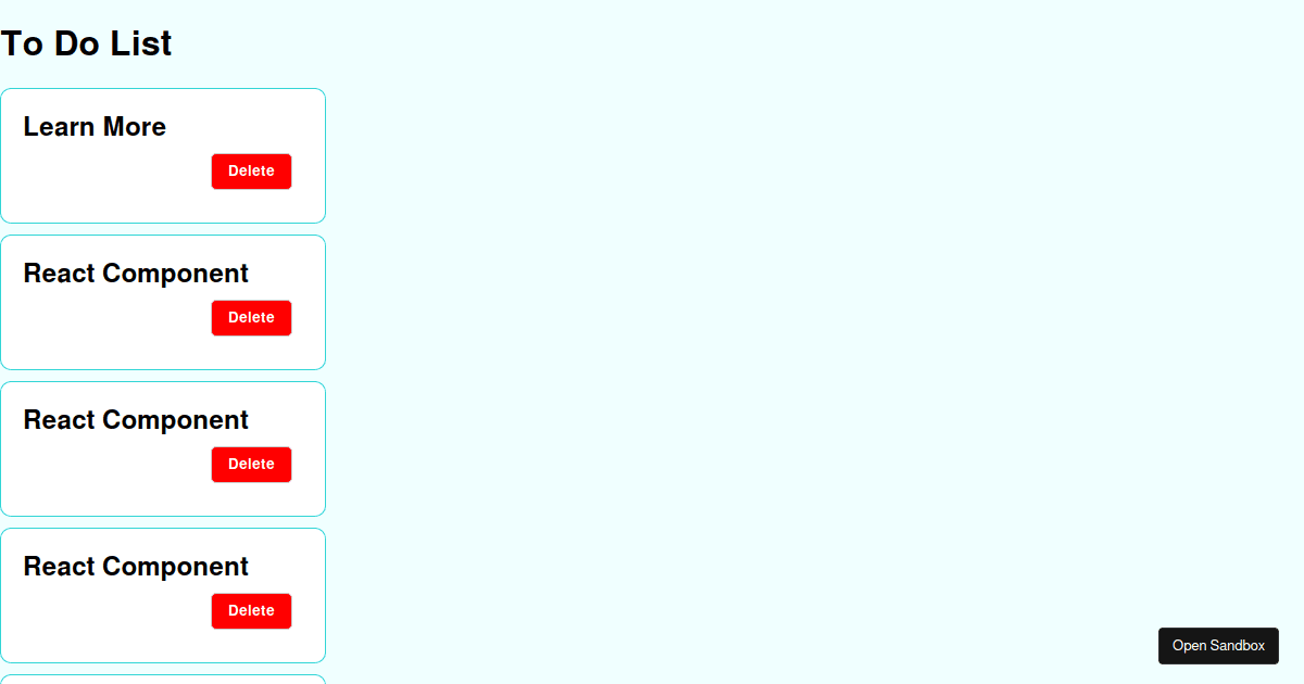 To Do List with Modal Box - Codesandbox
