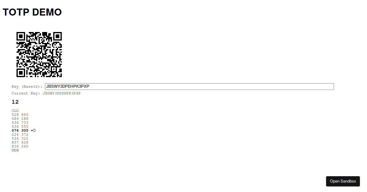 totp-demo - Codesandbox
