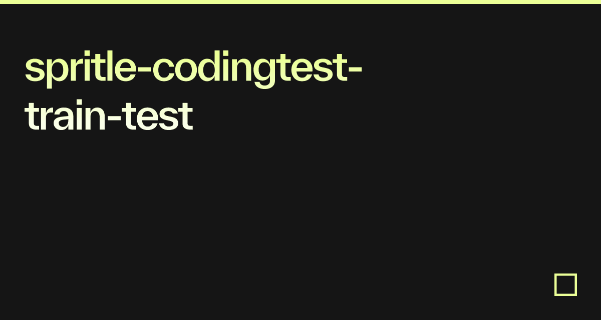 spritle-codingtest-train-test - Codesandbox
