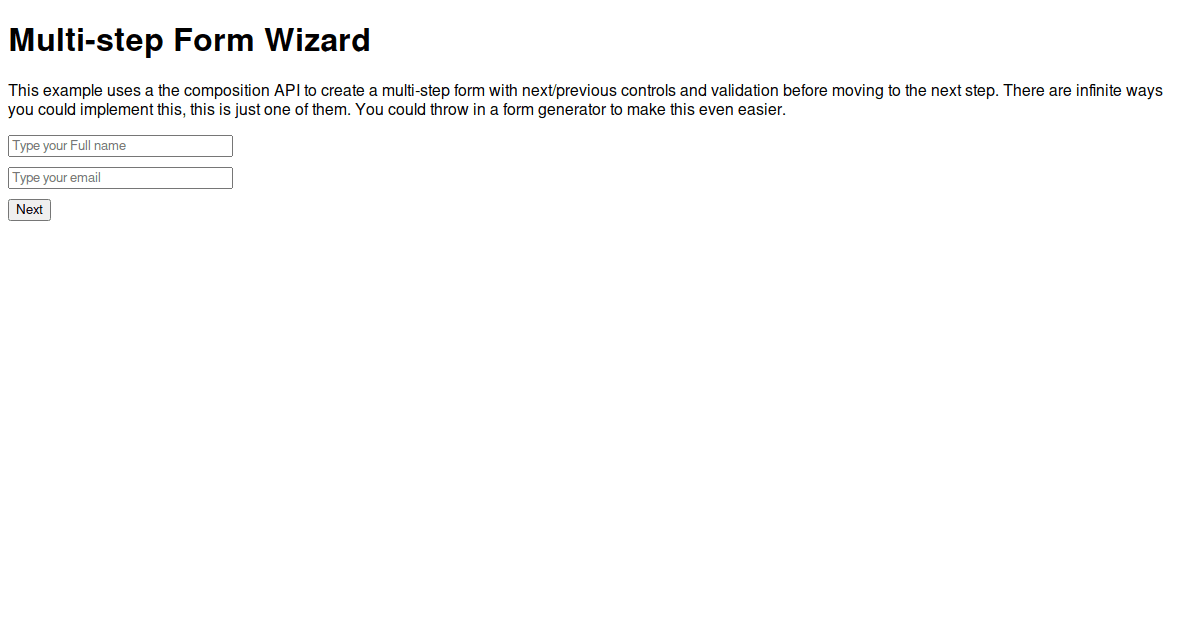 Multi-step FormWizard with vee-validate - Codesandbox