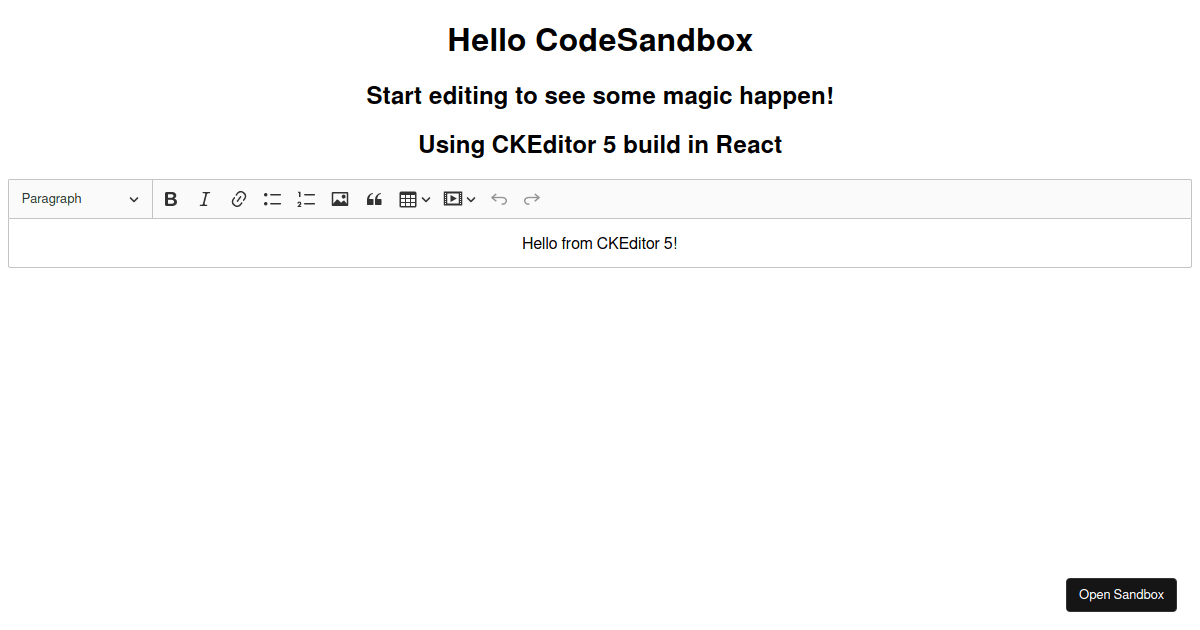 ck-editor - Codesandbox