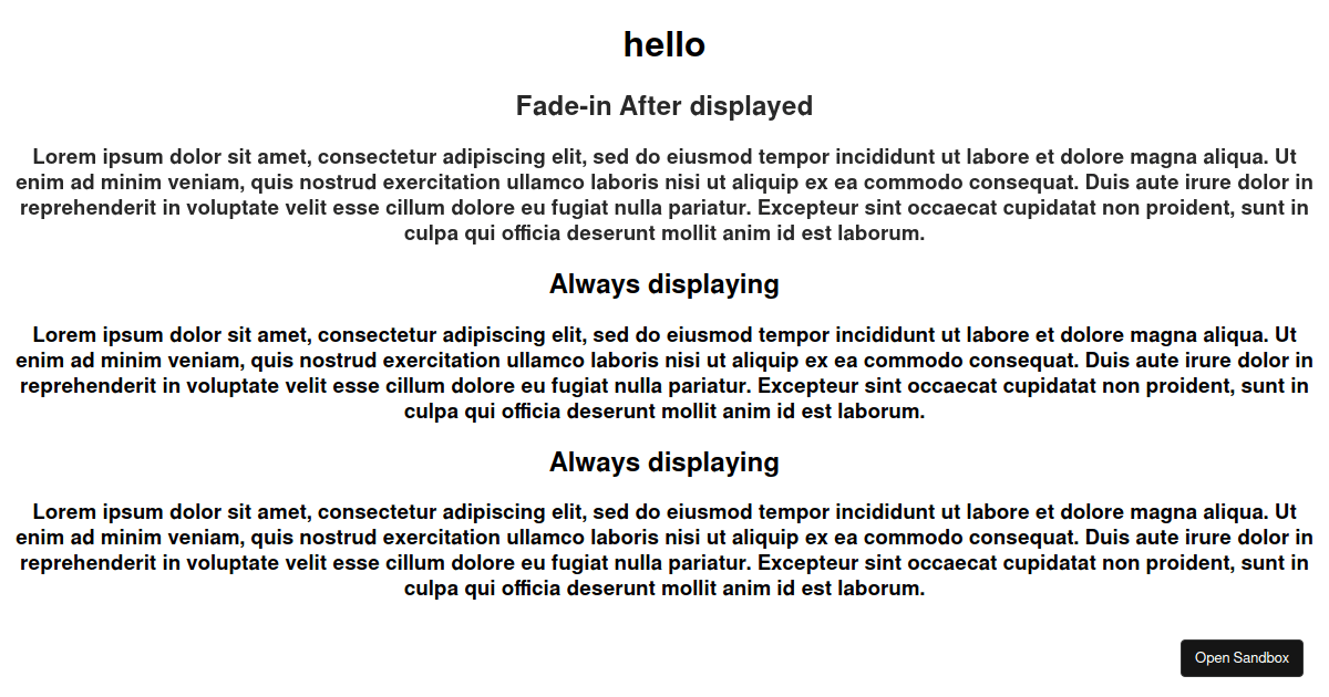 scroll-fade-in-fragment-with-react - Codesandbox