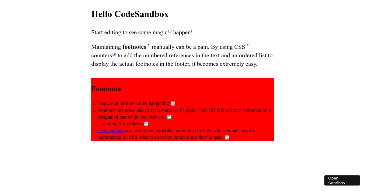 react-a11y-footnotes (forked) - Codesandbox react-a11y-footnotes (forked) - Codesandbox