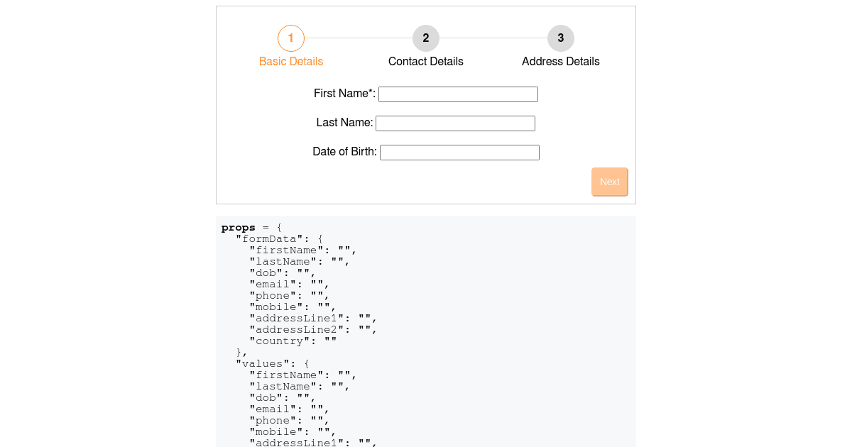 Formik Wizard Example - Codesandbox