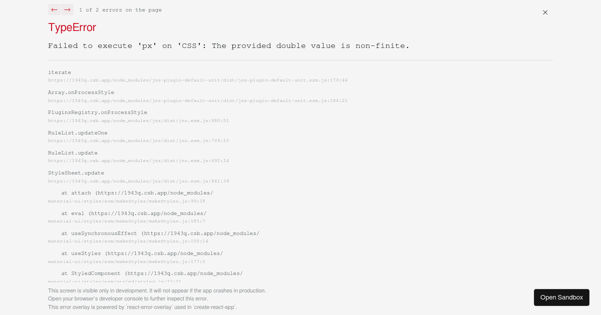 Material Ui Issue Forked Codesandbox