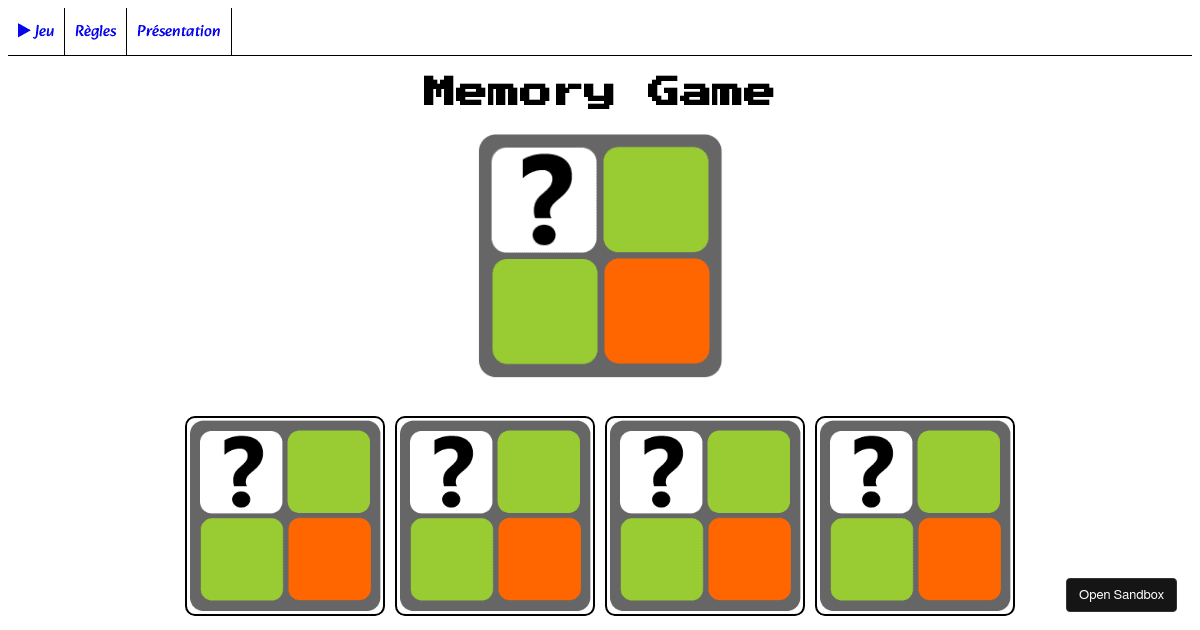 Memory_game Simple with comments - Codesandbox Memory_game Simple with comments - Codesandbox
