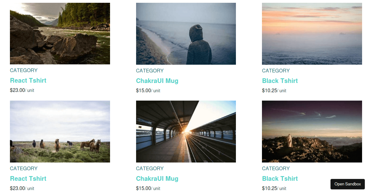 Chakra UI - Product List - Codesandbox