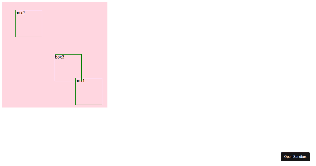 position absolute example - Codesandbox