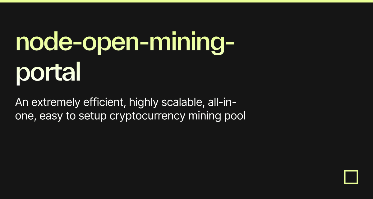 Node Open Mining Portal Codesandbox