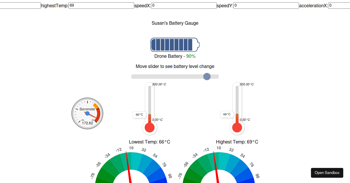 React Gauge Battery (forked) - Codesandbox