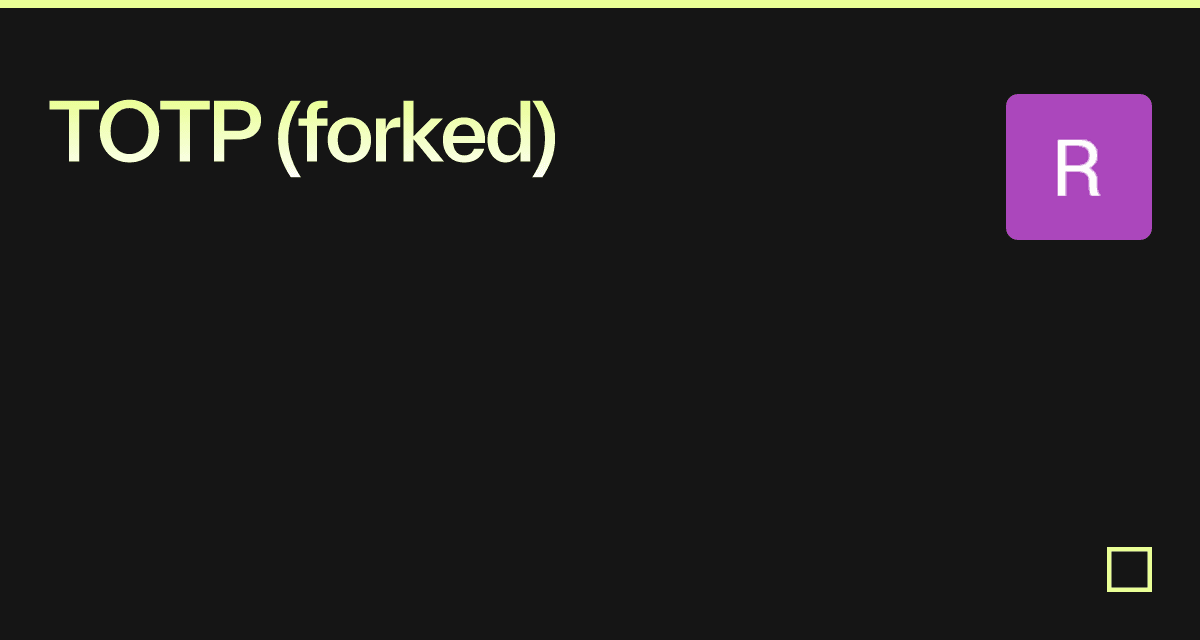 TOTP (forked) - Codesandbox