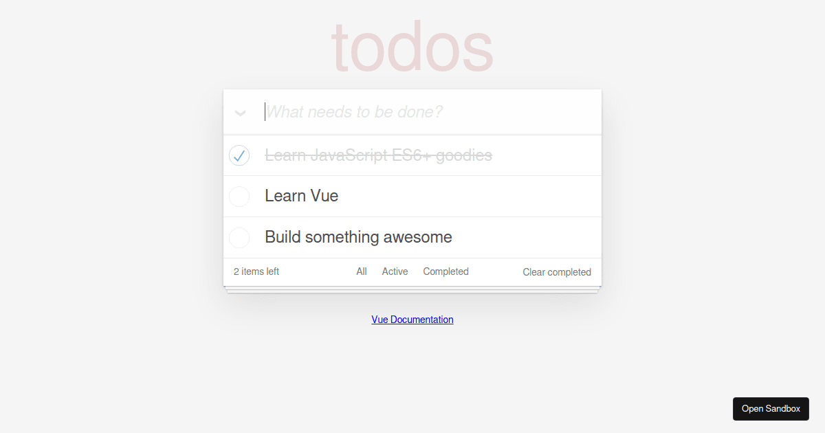 Vue Todomvc Result Codesandbox