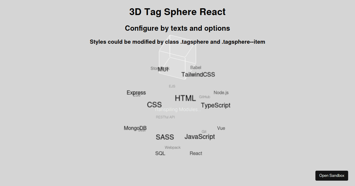 tag-sphere-react - Codesandbox
