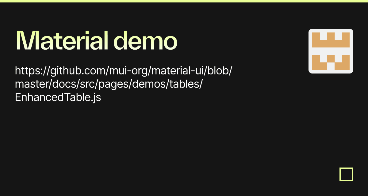 Material demo - Codesandbox