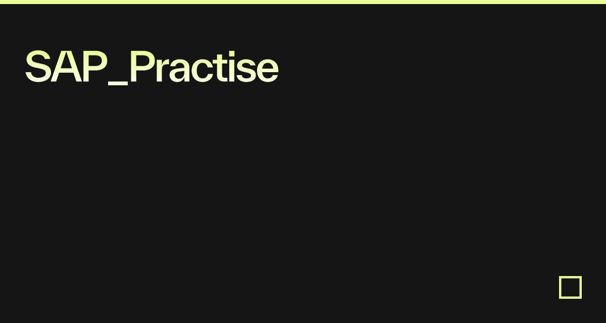 SAP_Practise - Codesandbox