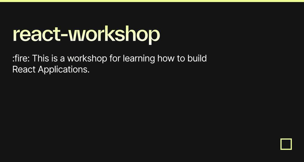 React Workshop Codesandbox