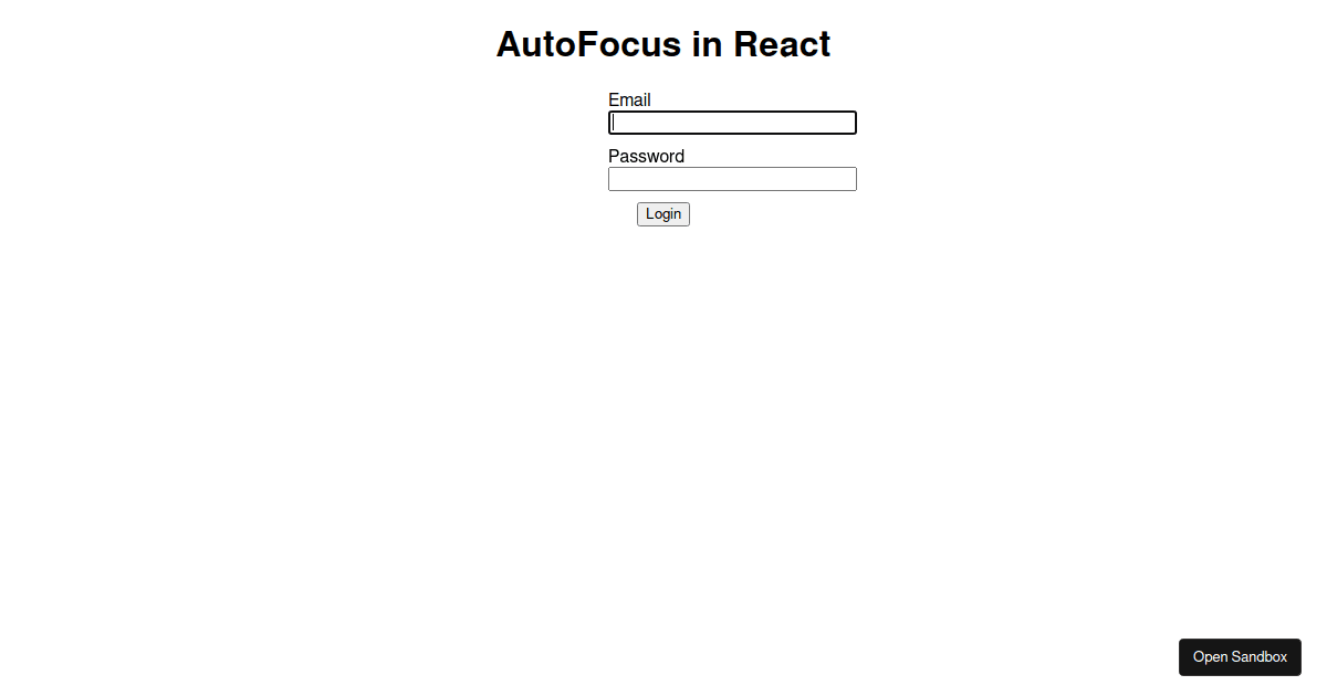 Autofocus In React Codesandbox