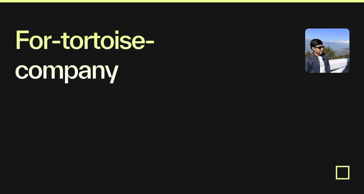 For-tortoise-company - Codesandbox