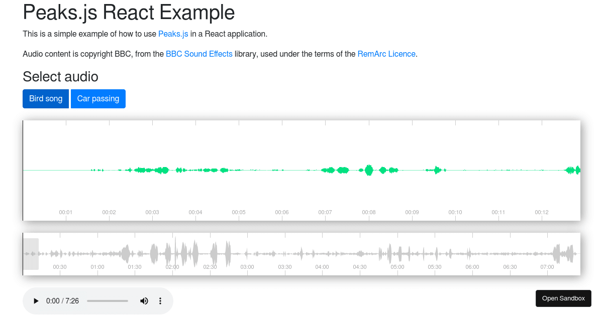 peaksjs-react-example - Codesandbox